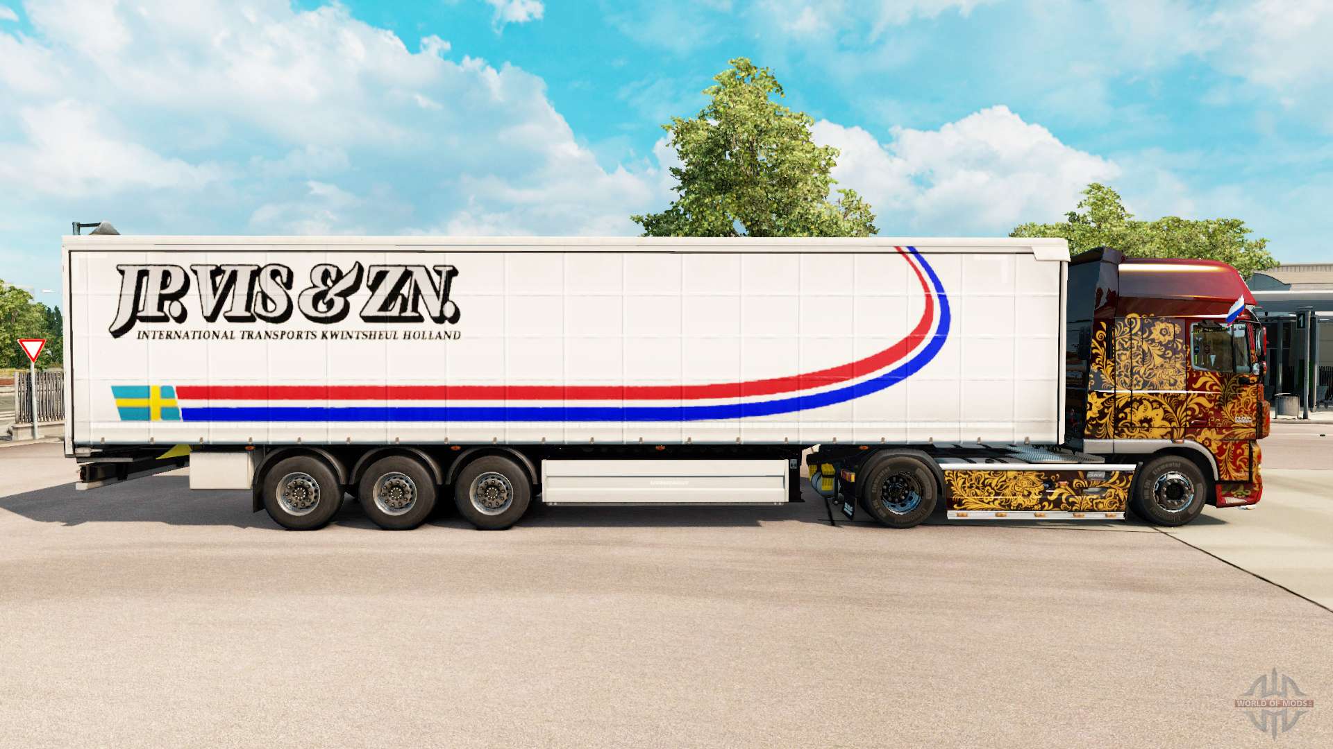 Skin Jp. Vis & Zn. on a curtain semi-trailer for Euro Truck Simulator 2