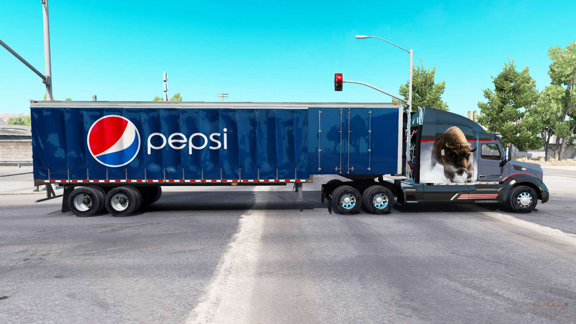 Skin Pepsi on a curtain semi-trailer for American Truck Simulator